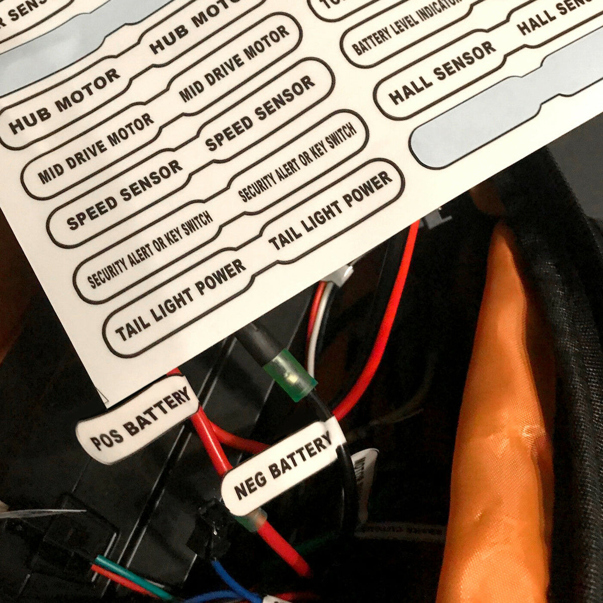 E-Label Ebike DIY Labels for Controller & Wiring Labels Fit Ebike Conv ...