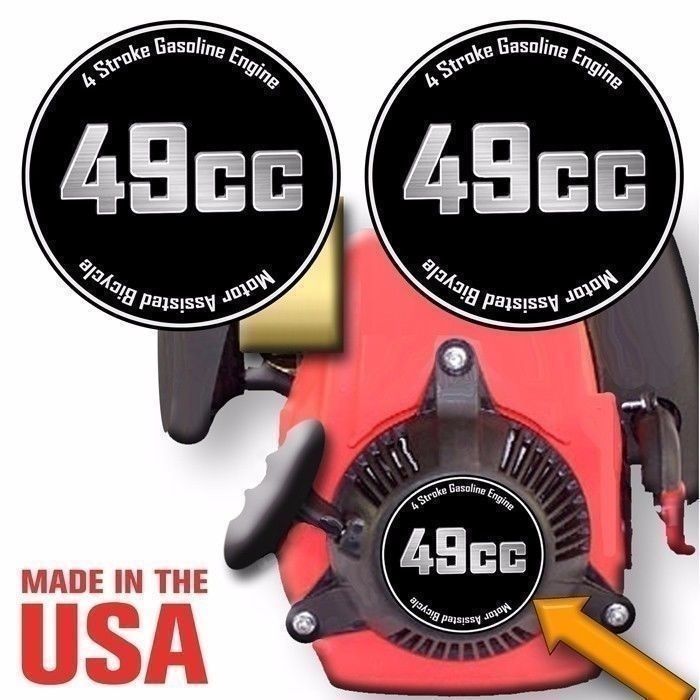 49cc, 4 Stroke Motorized Bicycle Engine Decals – Duluth Cycle