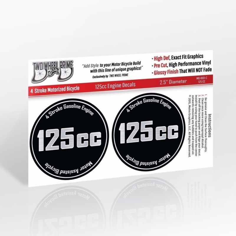 125cc,4 Stroke Motorized Bicycle Engine Decals Graphic Detail Kit Embl ...