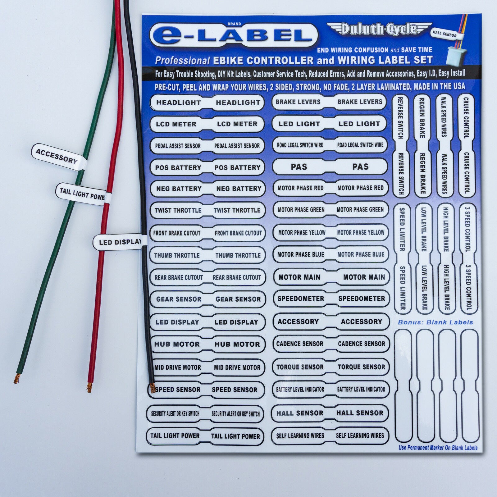 E-Label Ebike DIY Labels for Controller & Wiring Labels Fit Ebike Conv ...